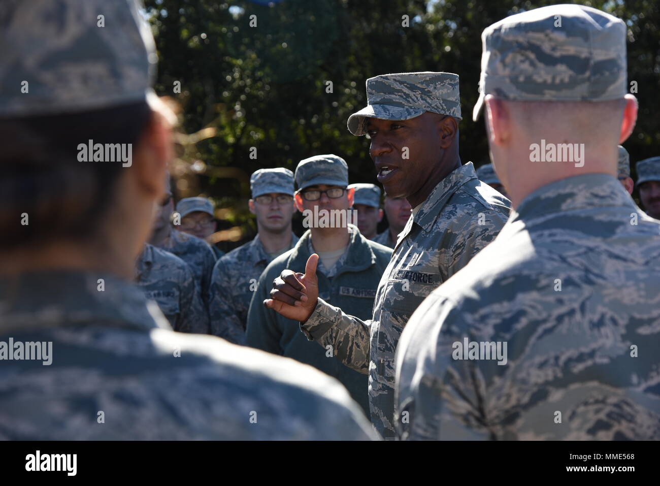 Chief Master Sgt. of the Air Force Kaleth O. Wright visits with Airmen ...