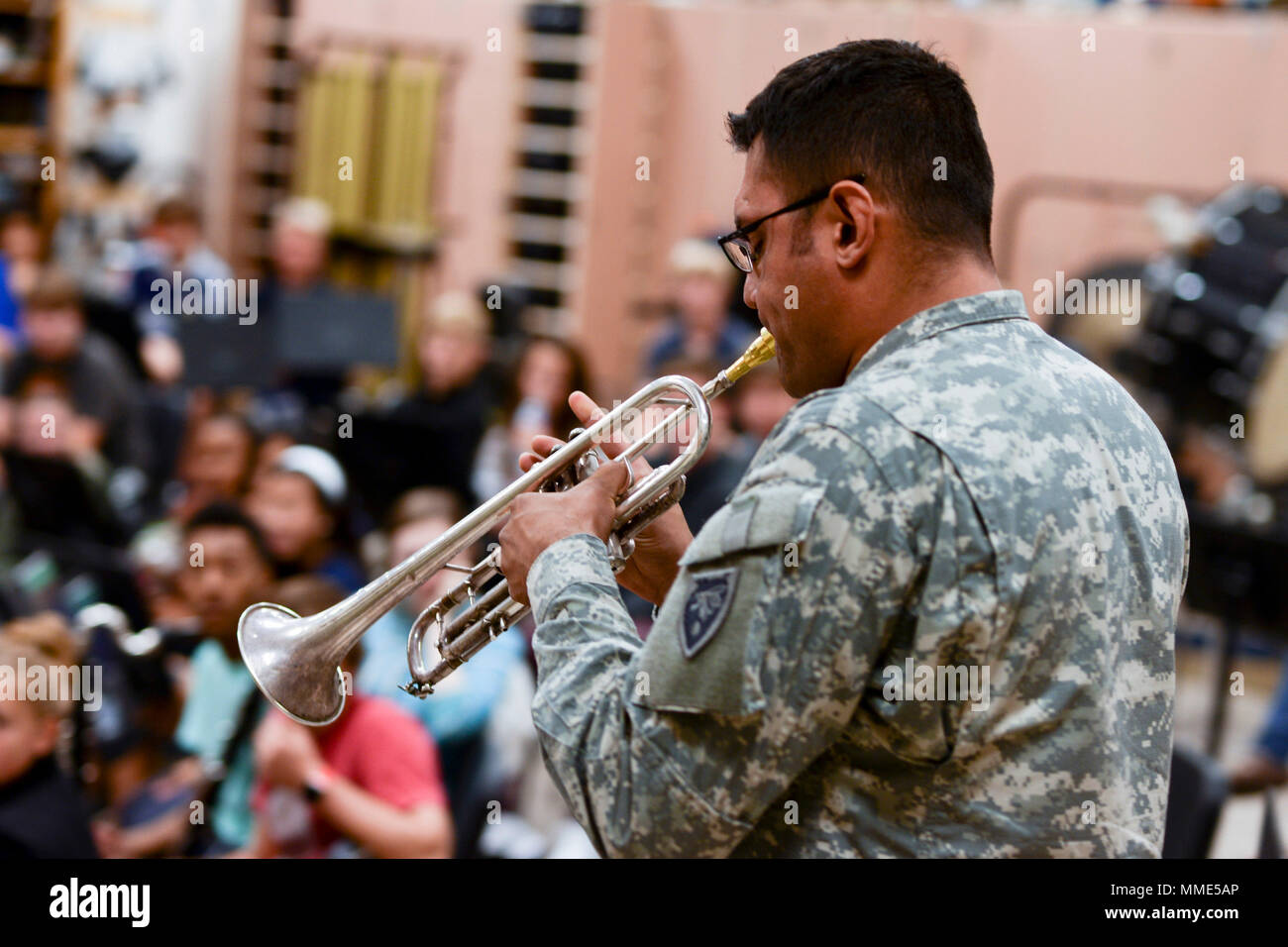 Spc. Brandon Avila, a trumpet player with the 440th Army Band, 60th ...