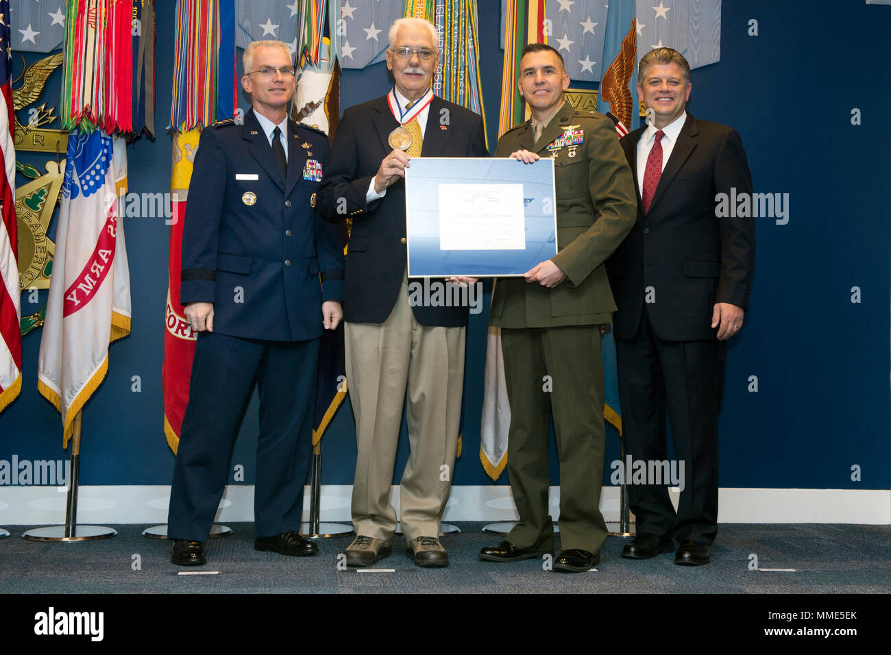 Richard Stone, second from left, accepts The Spirit of Hope Award on ...