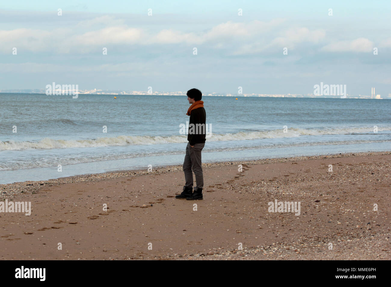 MAN AT SEASIDE Stock Photo - Alamy