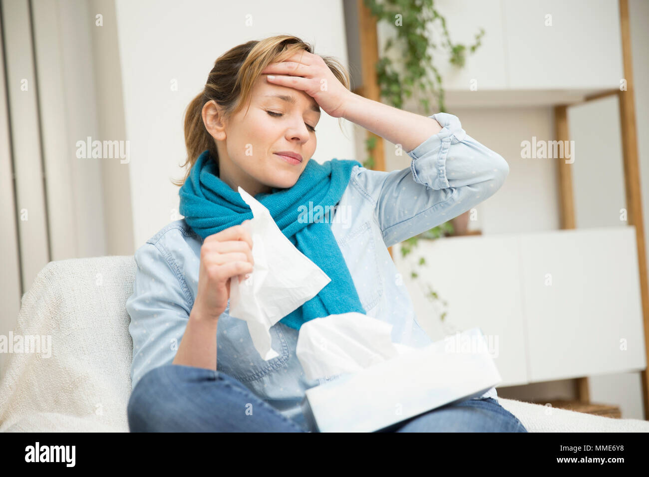 Old sick woman sitting hi-res stock photography and images - Alamy