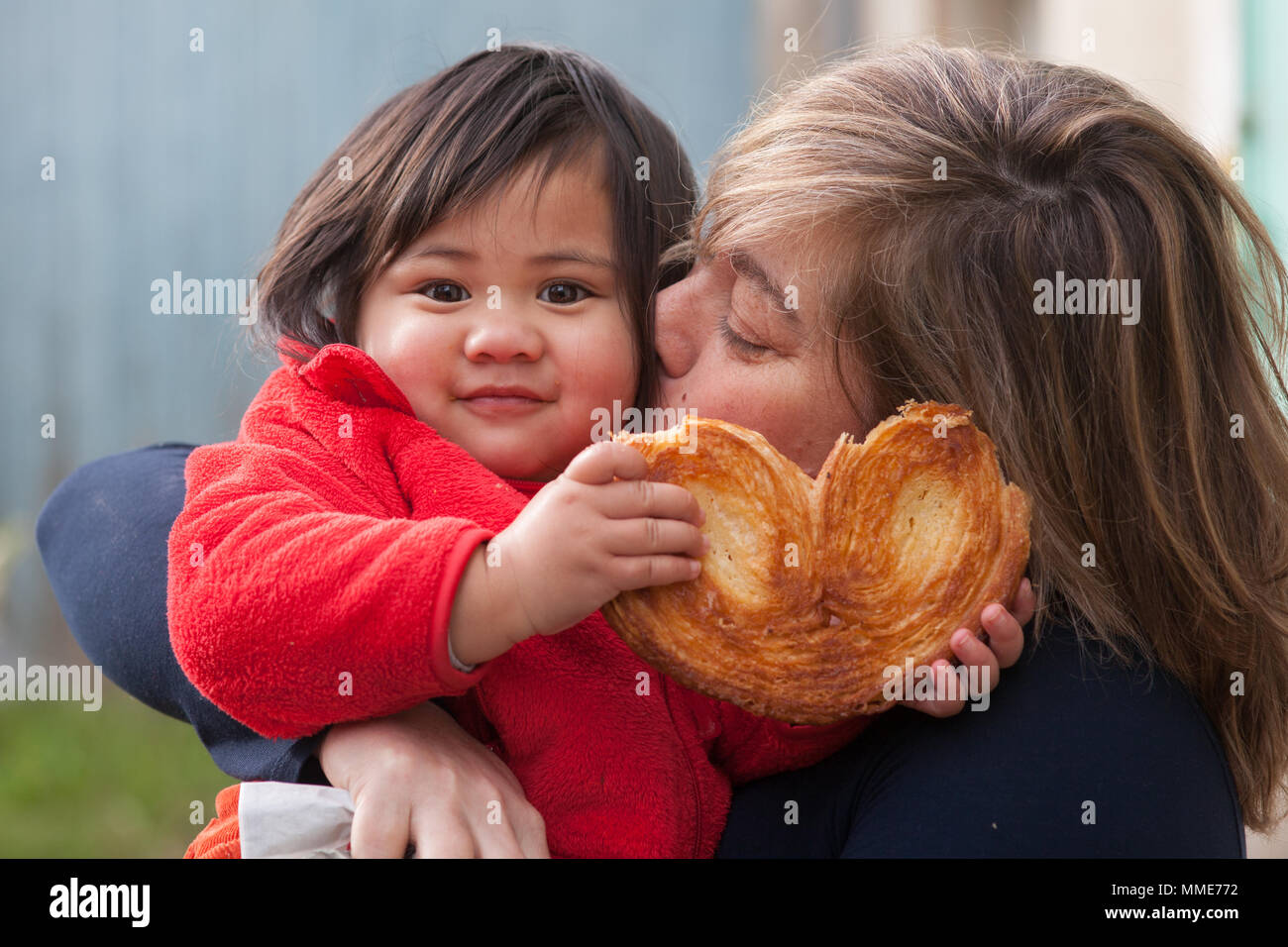 Child pastry eating outdoor hi-res stock photography and images - Alamy