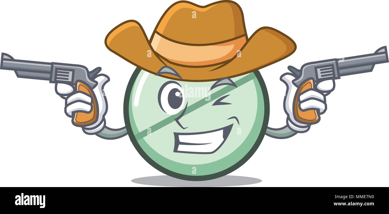 Cowboy drug tablet character cartoon Stock Vector Image & Art - Alamy