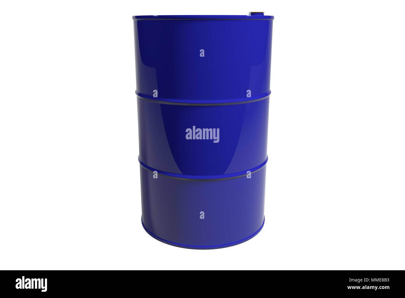 New metal blue barrel. Isolated. 3D render Stock Photo - Alamy