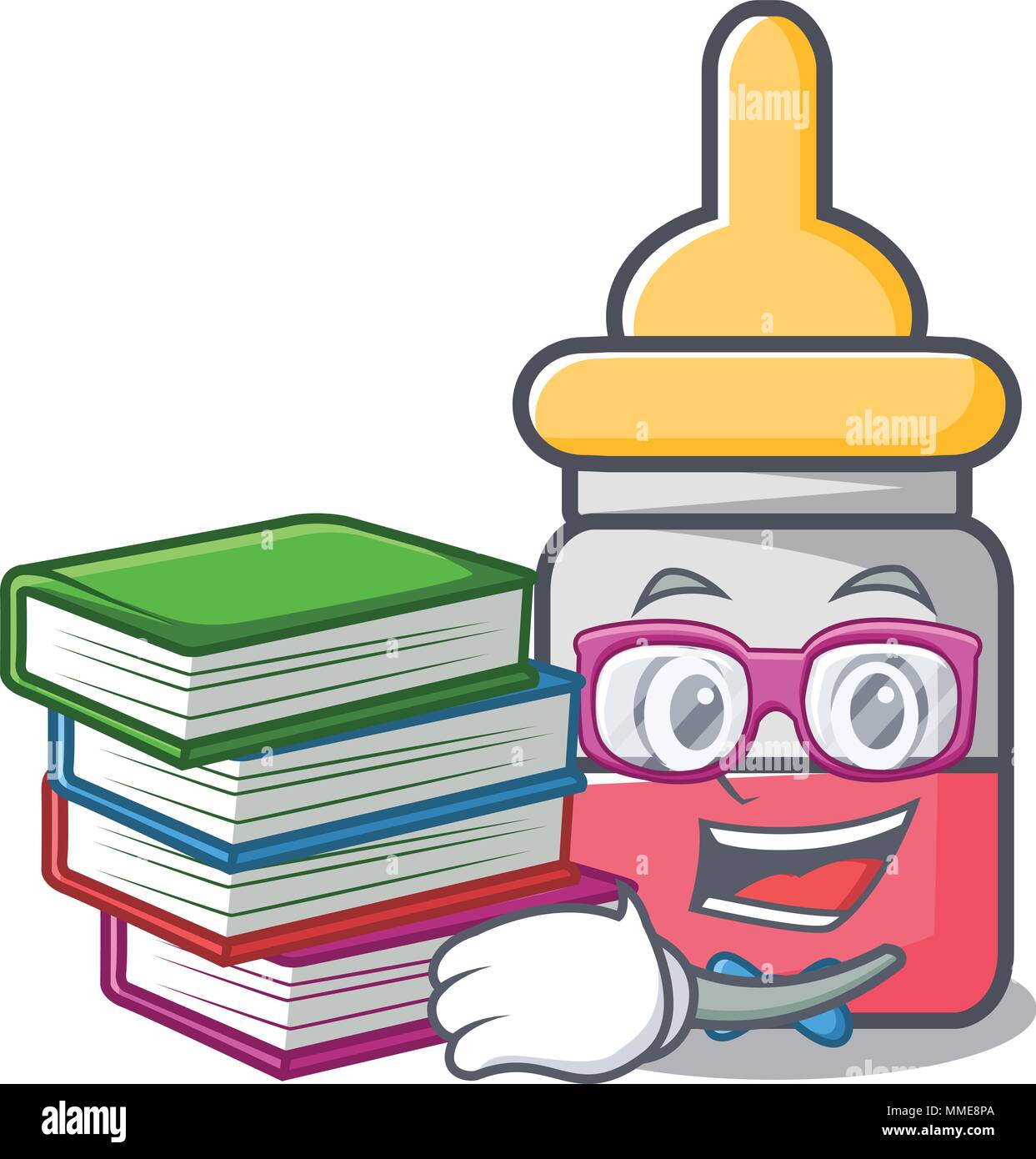 Student with book nassal drop mascot cartoon Stock Vector Image & Art ...