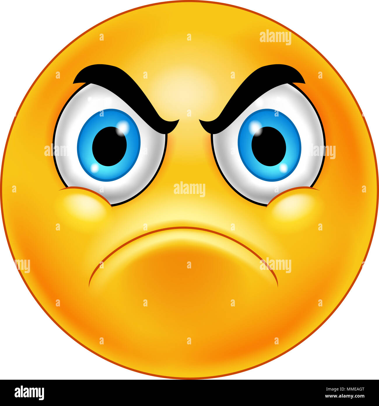 Cartoon annoyed smiley emoticon Stock Photo - Alamy