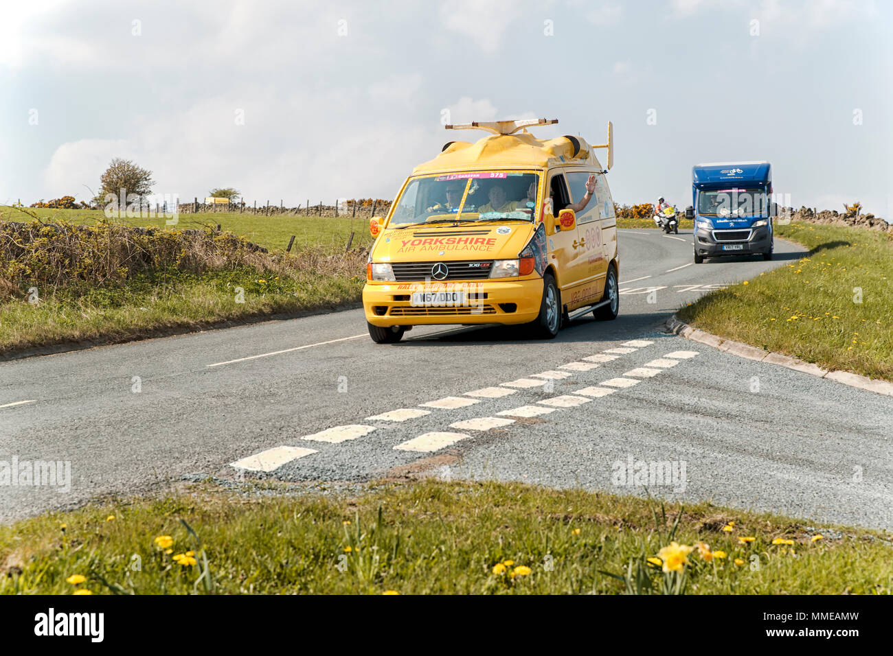 Yorkshire Air Ambulance support vehicle taking part in the Tour de ...