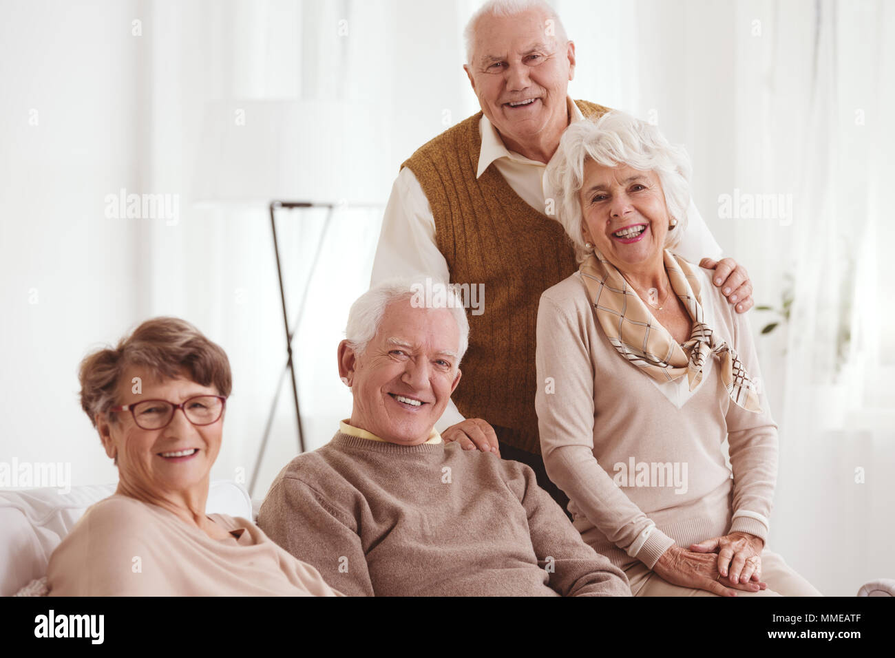 Portrait of smiling seniors with positive attitude Stock Photo - Alamy