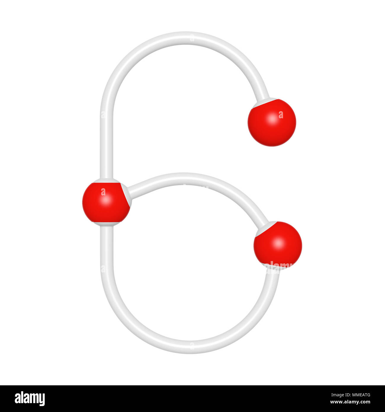 Molecule structure like mathematical digit 6 or six on white background ...