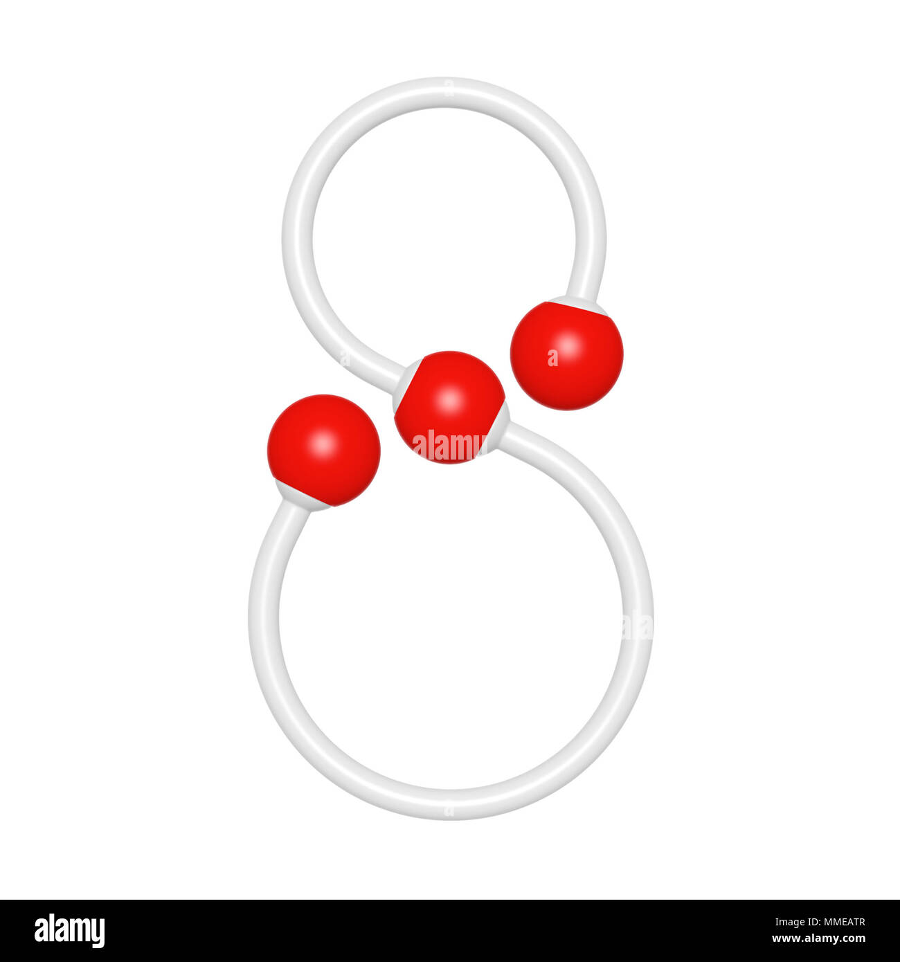 Molecule structure like mathematical digit 8 or eight on white ...