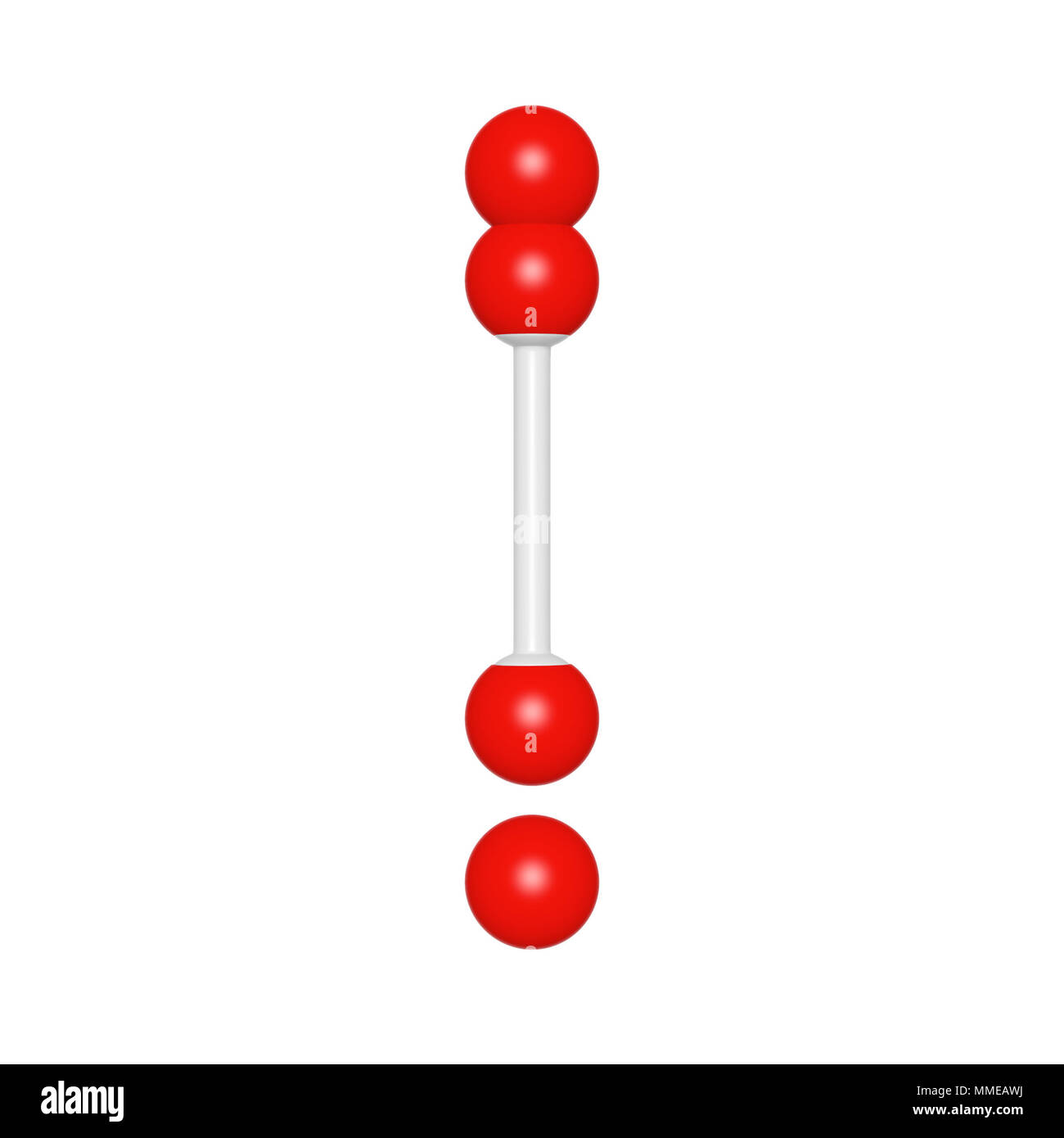 Molecule structure like exclamation mark on white background, 3D ...