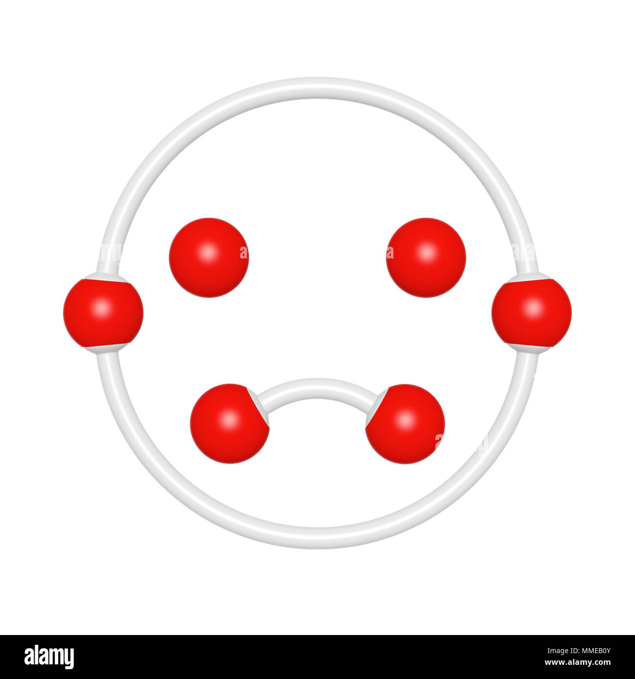 Molecule structure like sad emoji emoticon for font set on white ...