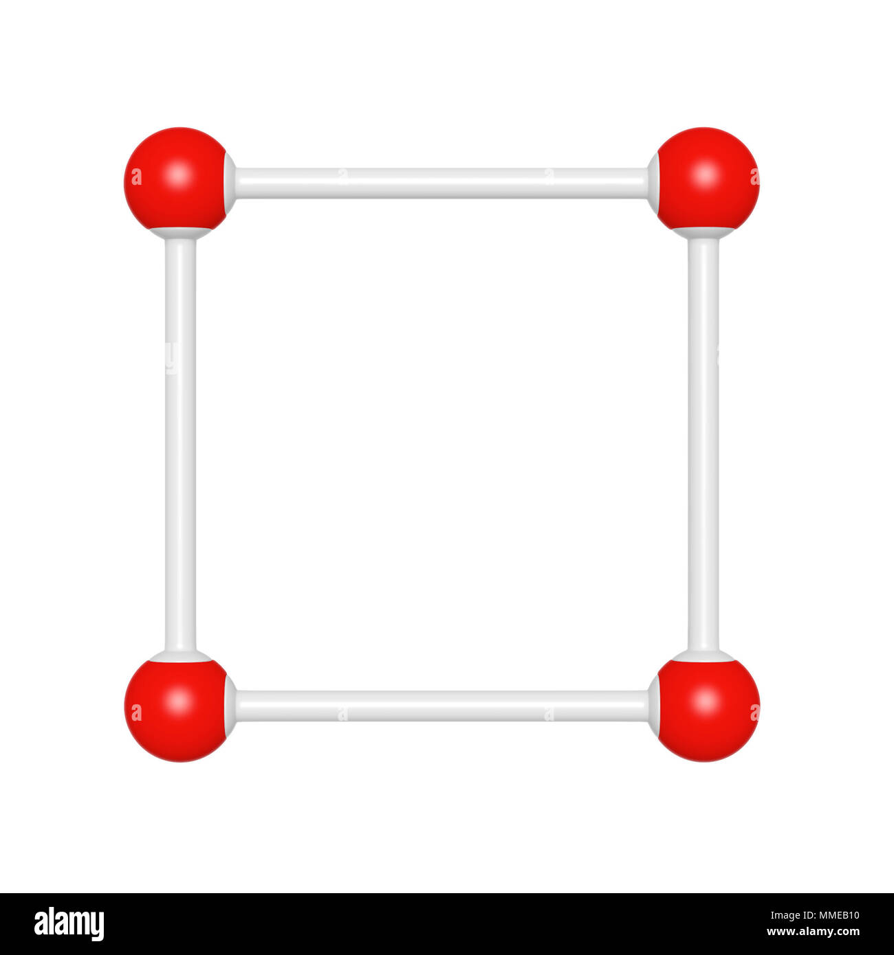 Molecule structure like square shape for font set on white background ...
