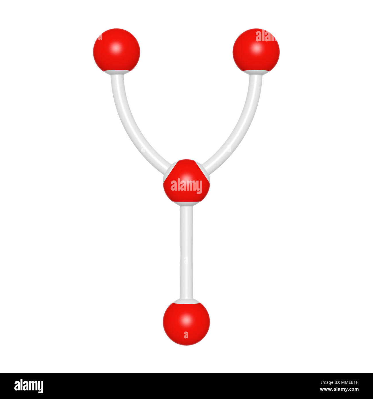Molecule structure like capital letter Y on white background, 3D ...