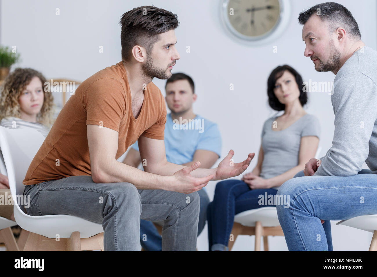 Role playing method during group psychotherapy session Stock Photo - Alamy
