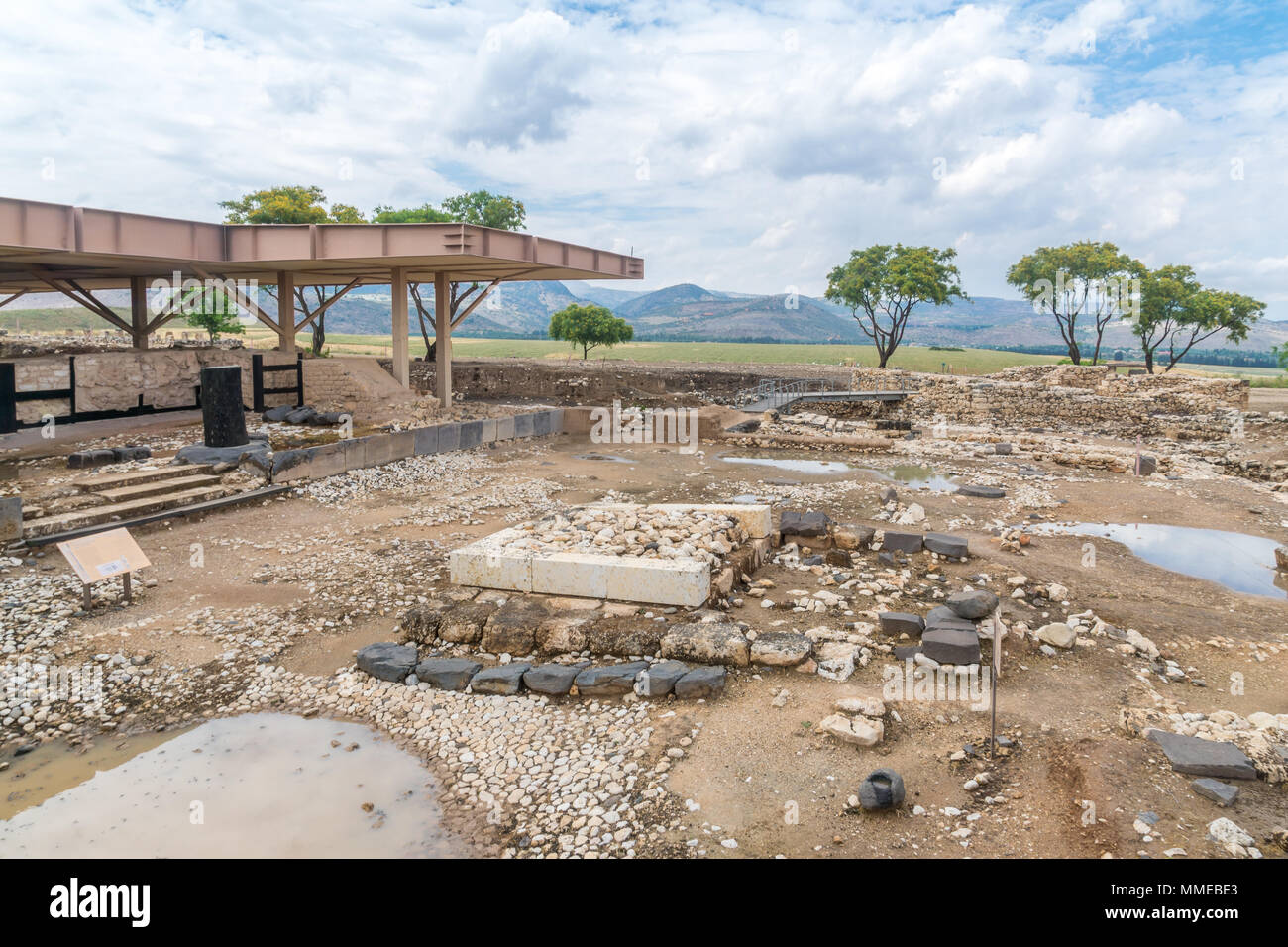View of Canaanite palace remains dated to the 13-14 centuries BC, in ...