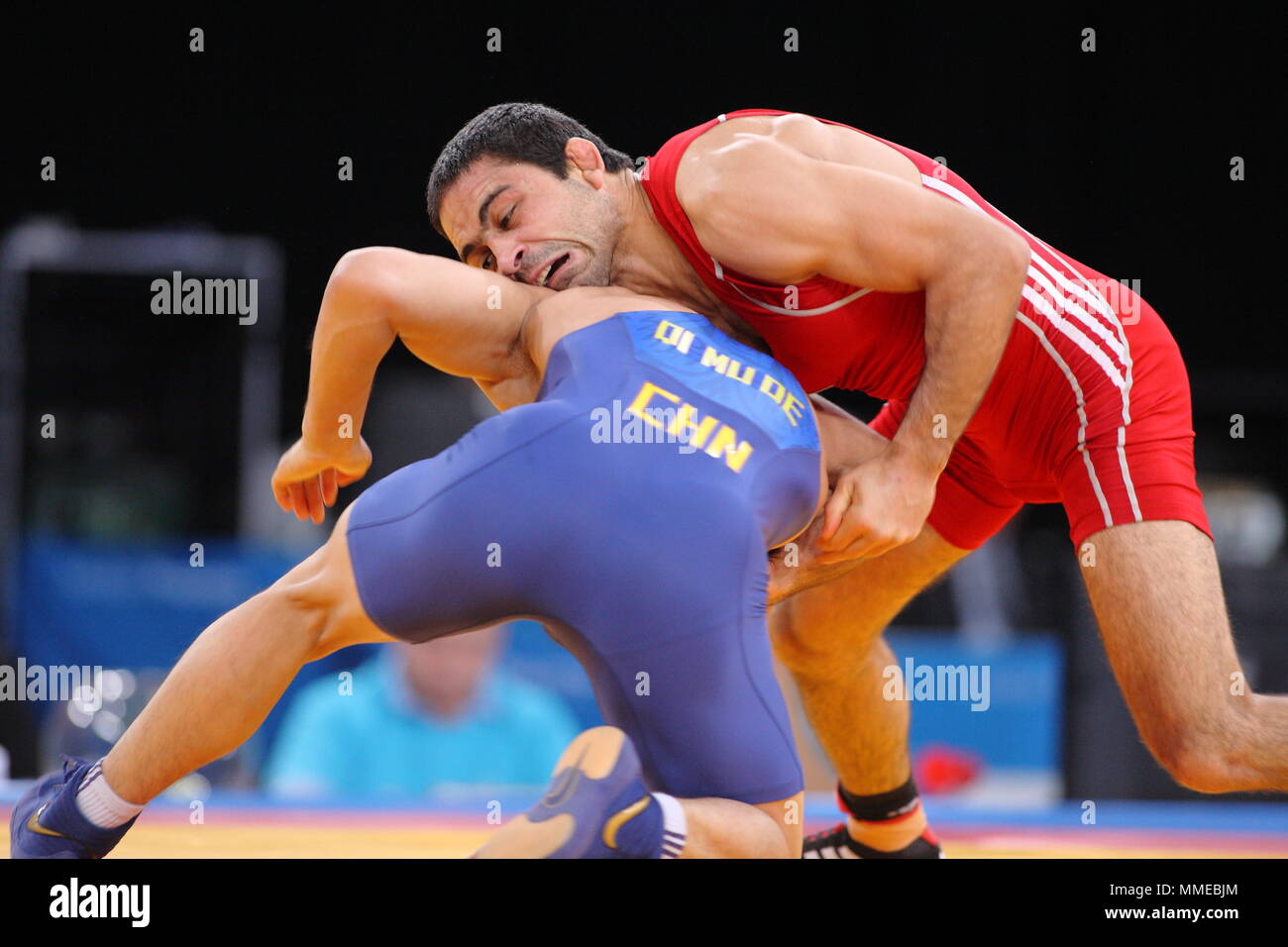 Krasimir Krastanov vs Qi Mude compete at the Men's Greco Roman ...