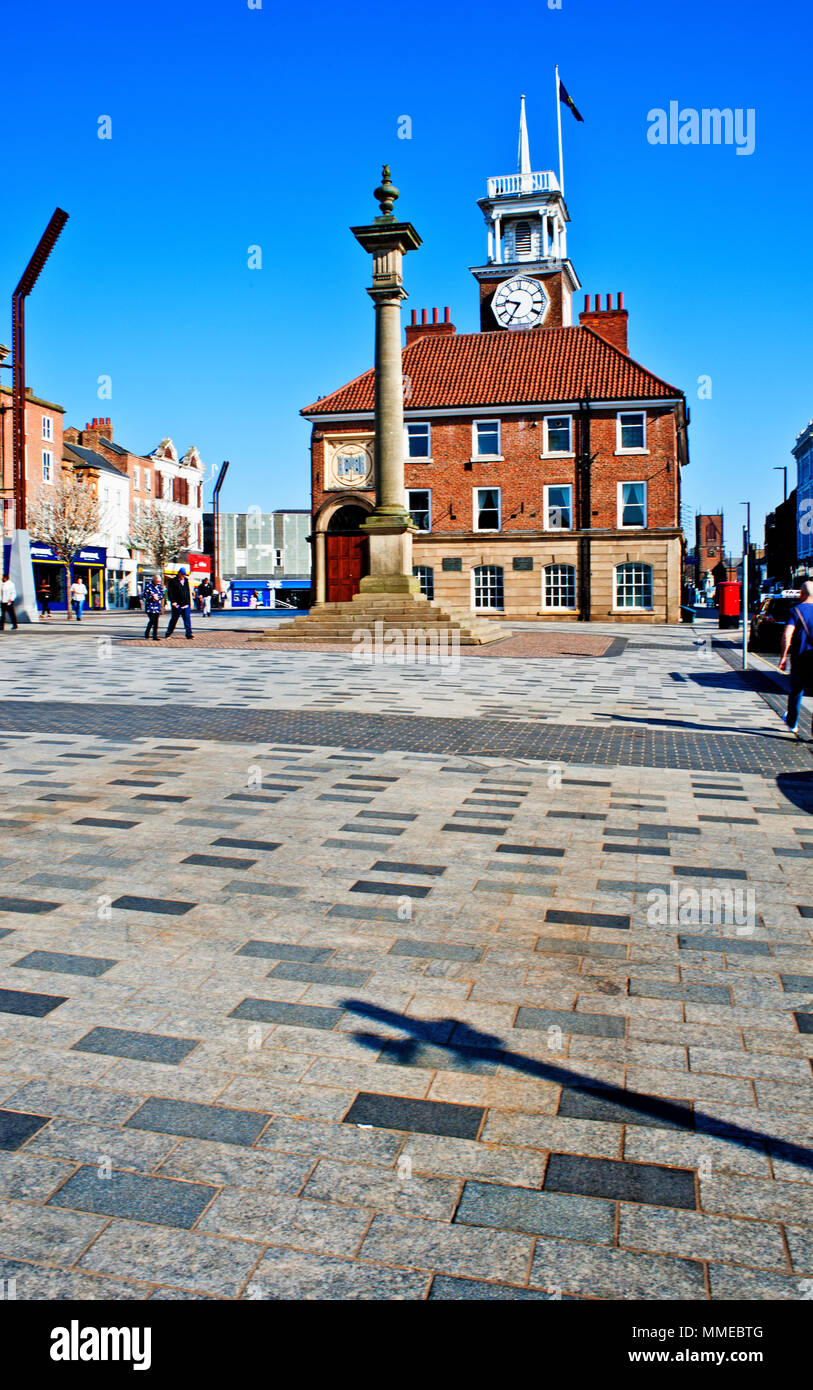 Town Hall anf High Street Stockton on Tees, Cleveland, England Stock ...