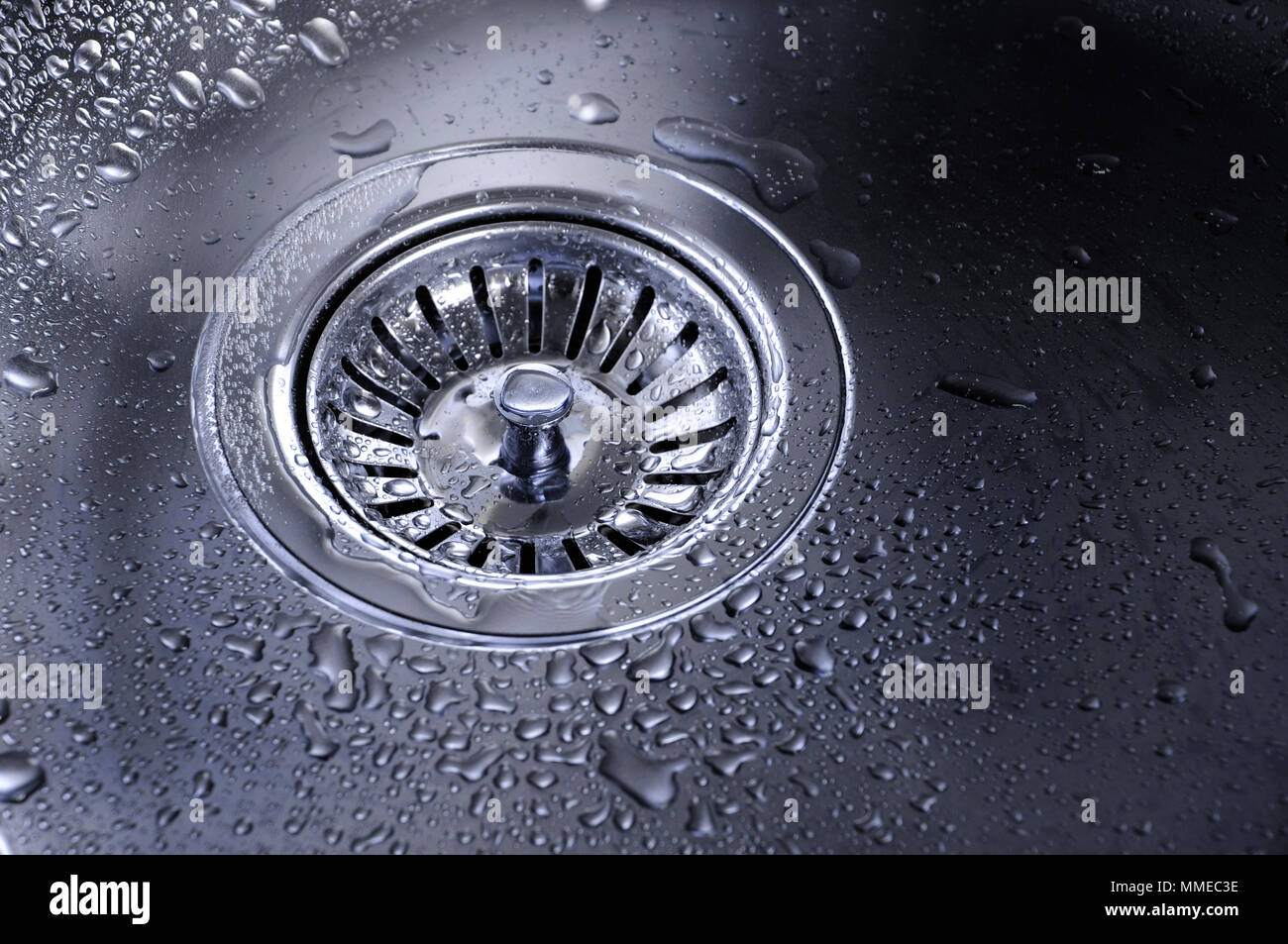 Kitchen sink with water drops Stock Photo - Alamy