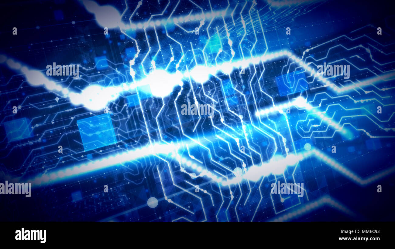 An optical art 3d illustration of a volumetric universal processor with ...