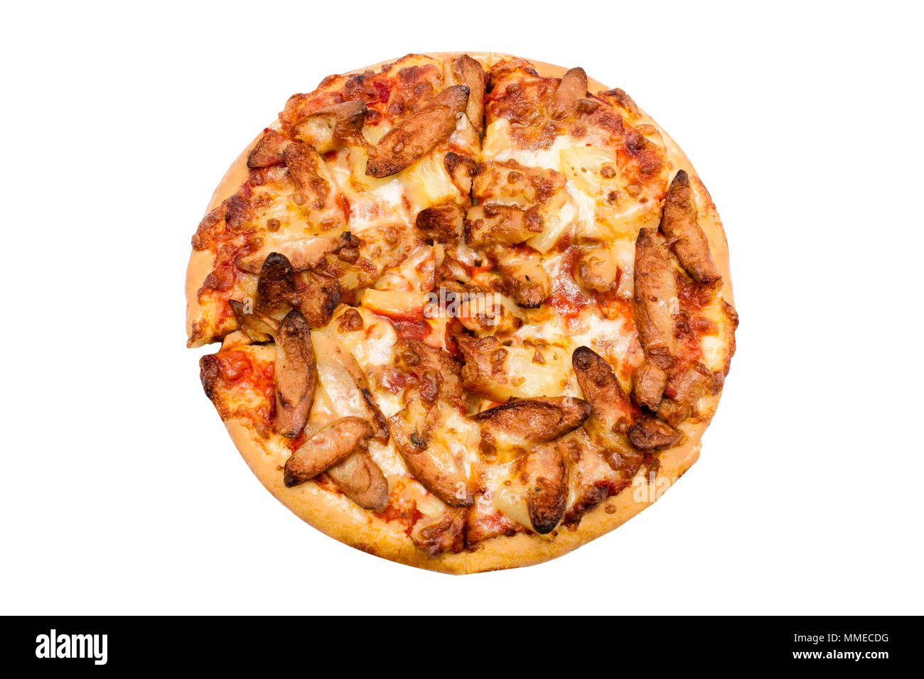 Sausage Pizza box set isolated on white background.Closed up.Clipping ...