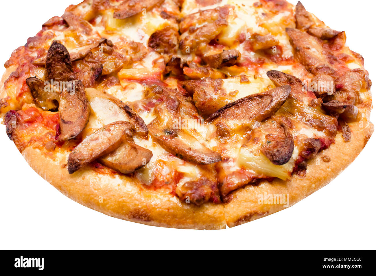 Sausage Pizza box set isolated on white background.Closed up.Clipping ...