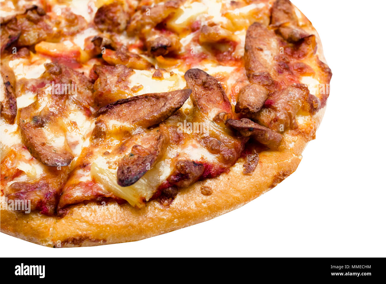 Sausage Pizza box set isolated on white background.Closed up.Clipping ...