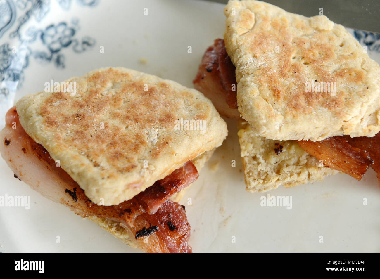 Scottish bannock or scone made as a flat quick bread prepared round ...