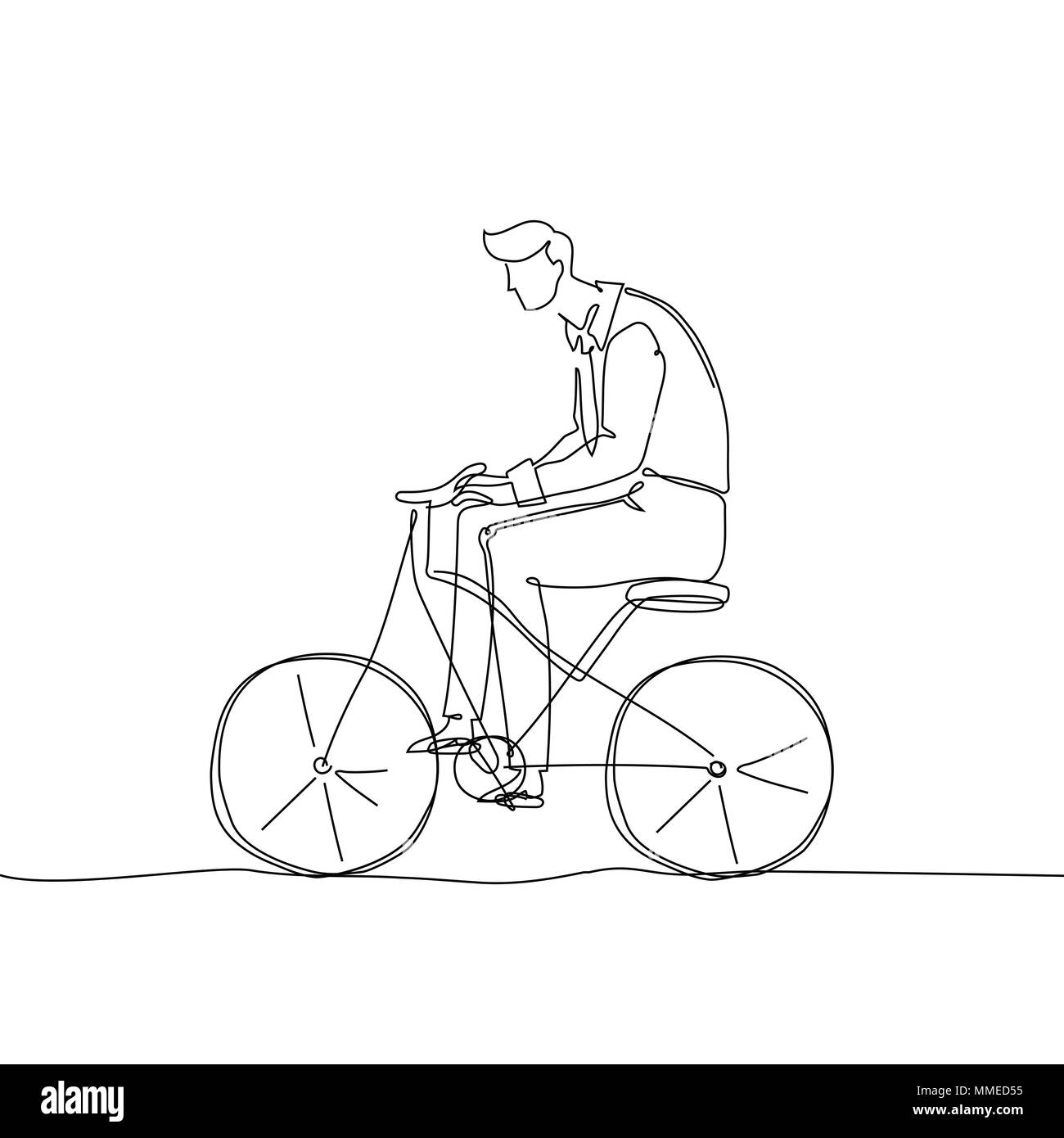 Boy riding his bicycle Stock Vector Images - Alamy