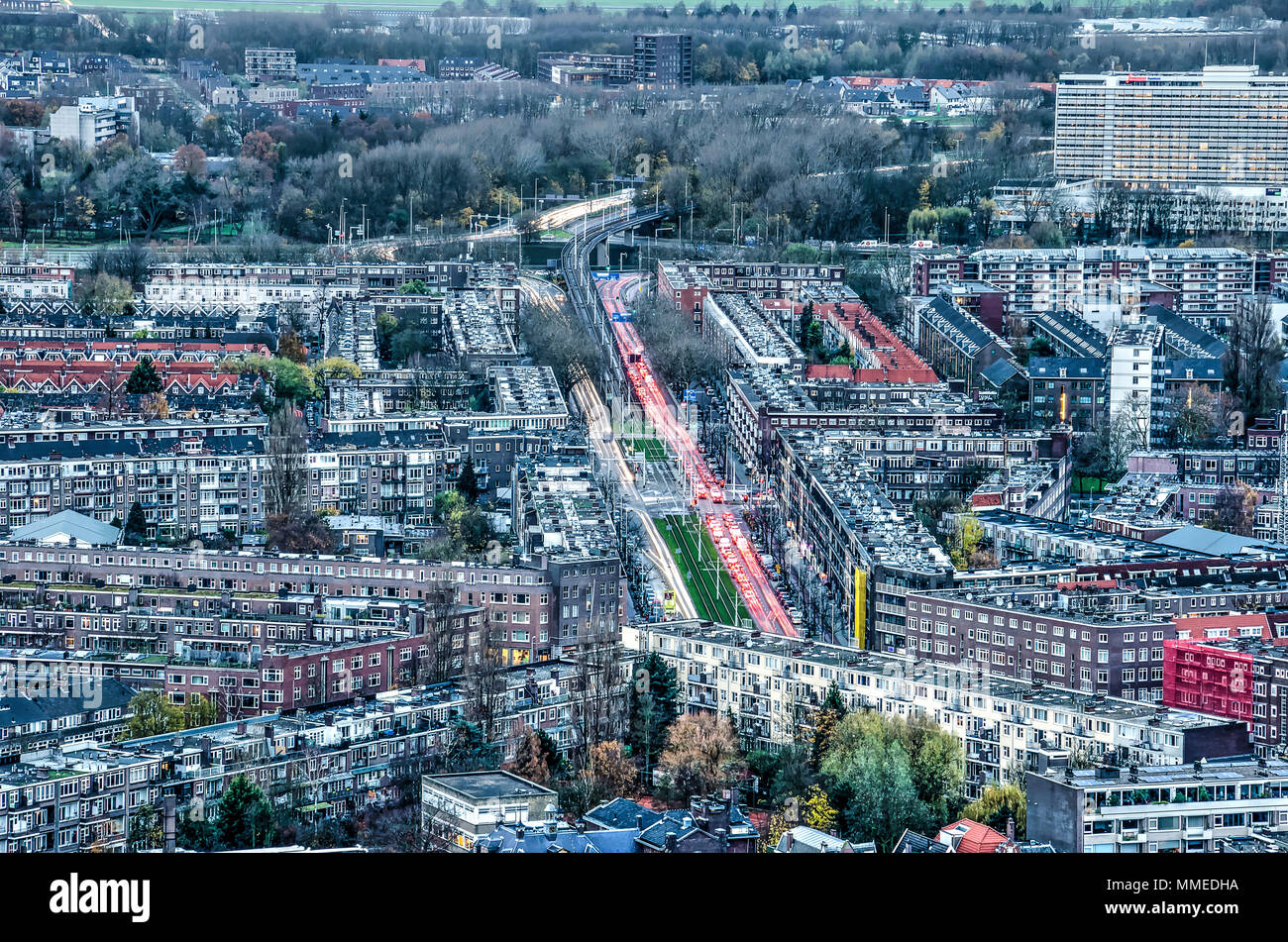 Rotterdam, The Netherlands, November 24, 2017: Evening rush hour in the ...