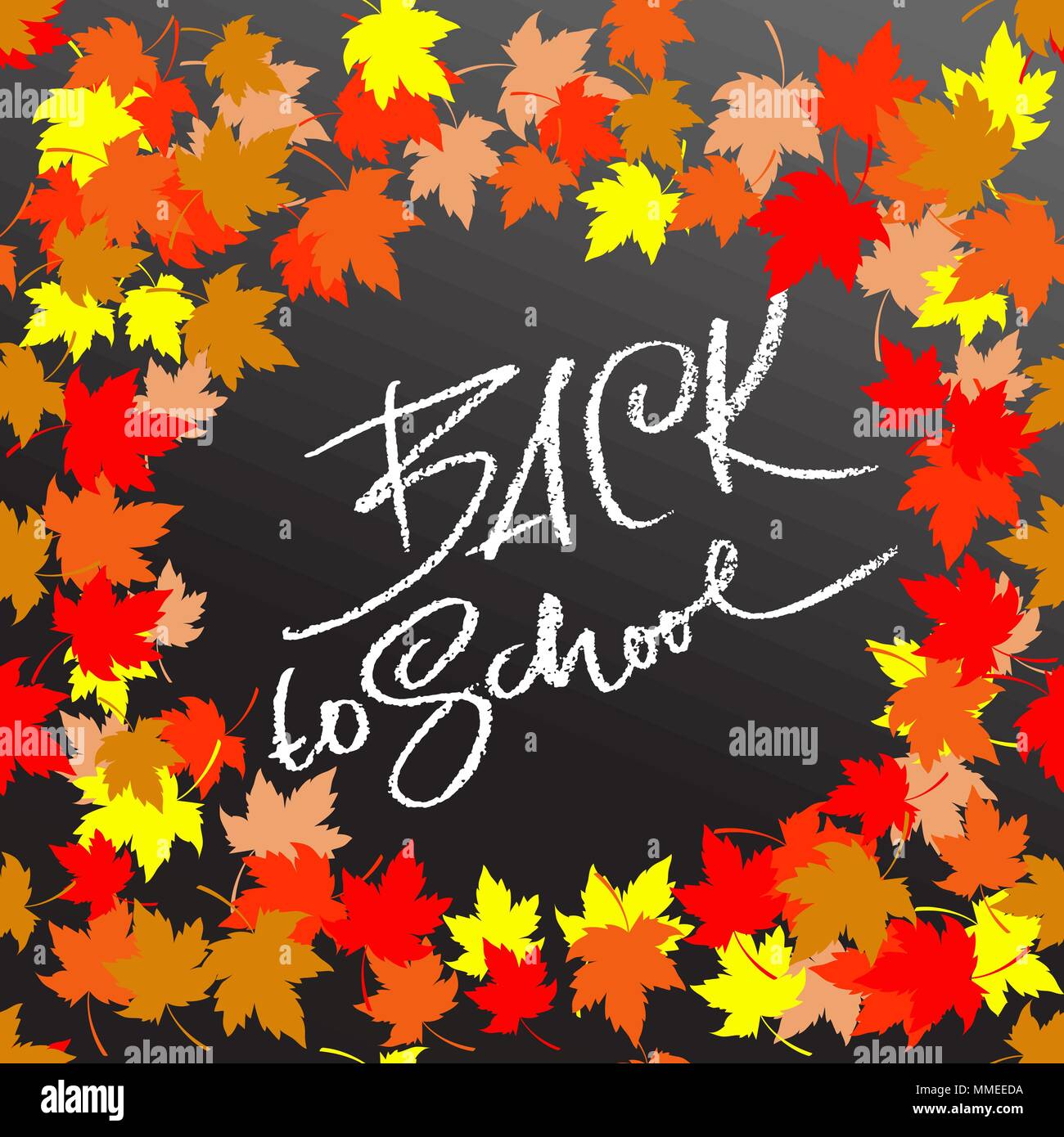 Back to school. Chalk lettering on blackboard surface. Typography ...