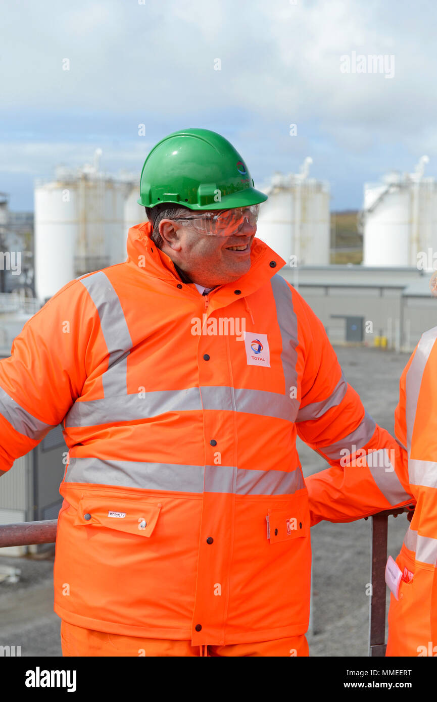Patrick Pouyanné Total CEO visiting the Total gas plant in the Shetland ...