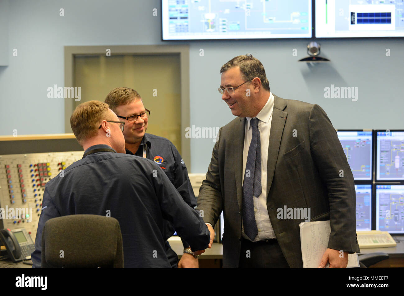 Patrick Pouyanné Total CEO visiting the Total gas plant in the Shetland ...