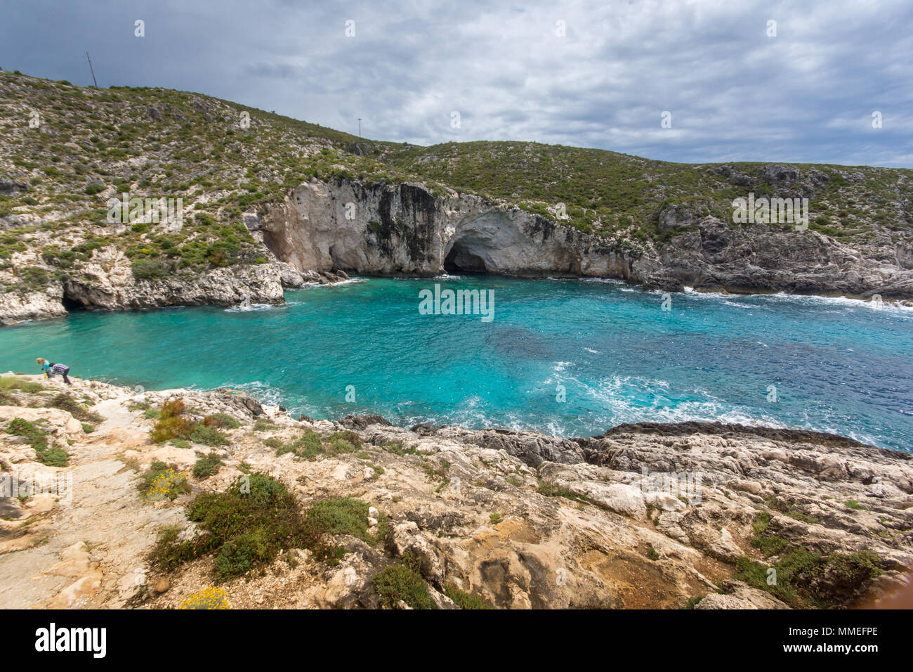 Amazing Panorama of Limnionas beach bay at Zakynthos island, Greece ...