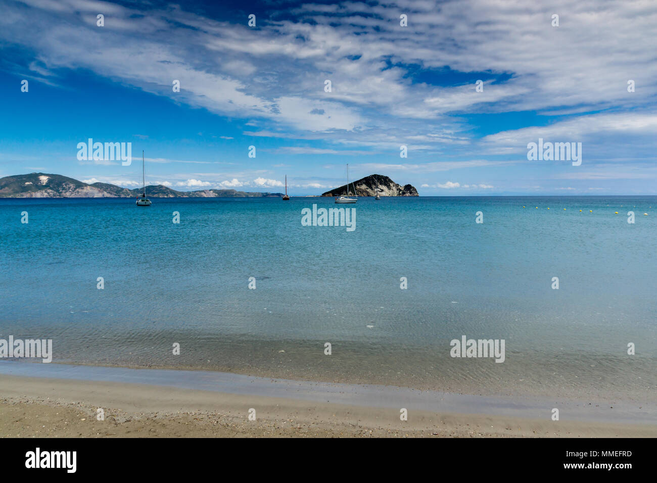 Panoramic view of koukla beach, Zakynthos island, Greece Stock Photo ...