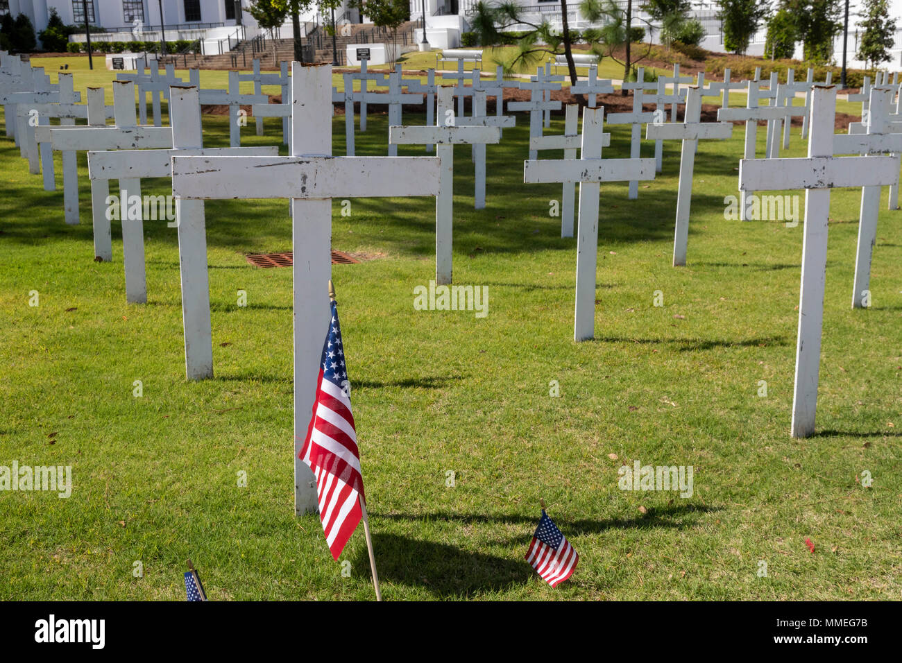 Montgomery, Alabama - Crosses near the Alabama state capitol remember ...