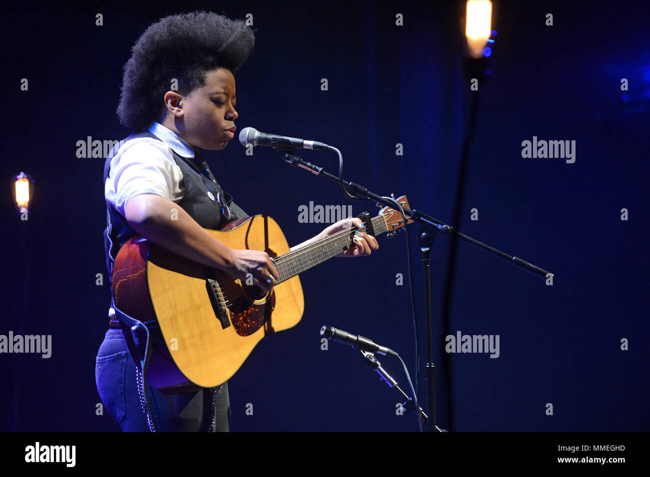 Amythyst Kiah singer songwriter playing onstage at Mareel in Shetland ...