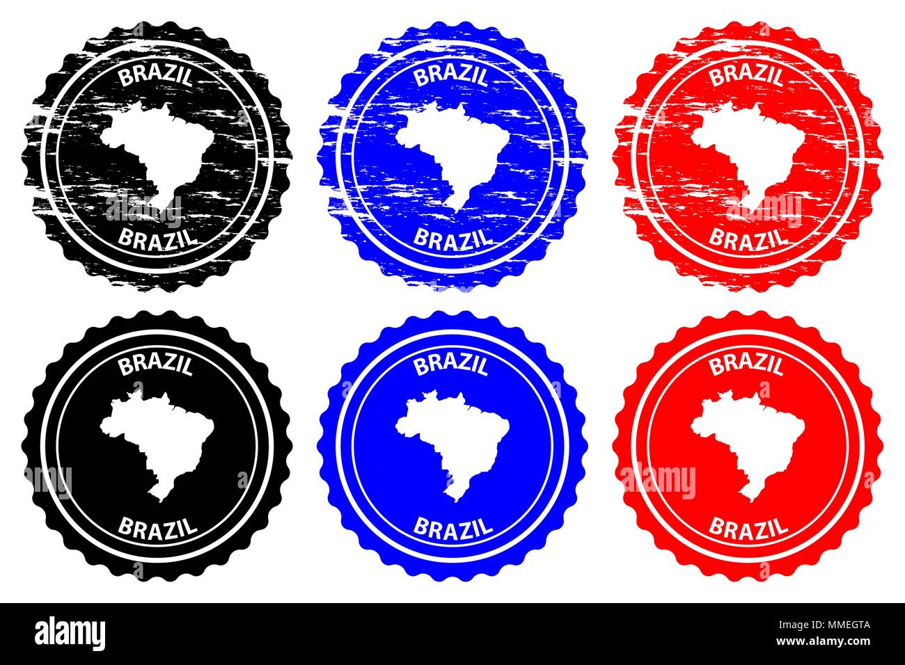 Brazil - rubber stamp - vector, Federative Republic of Brazil map ...
