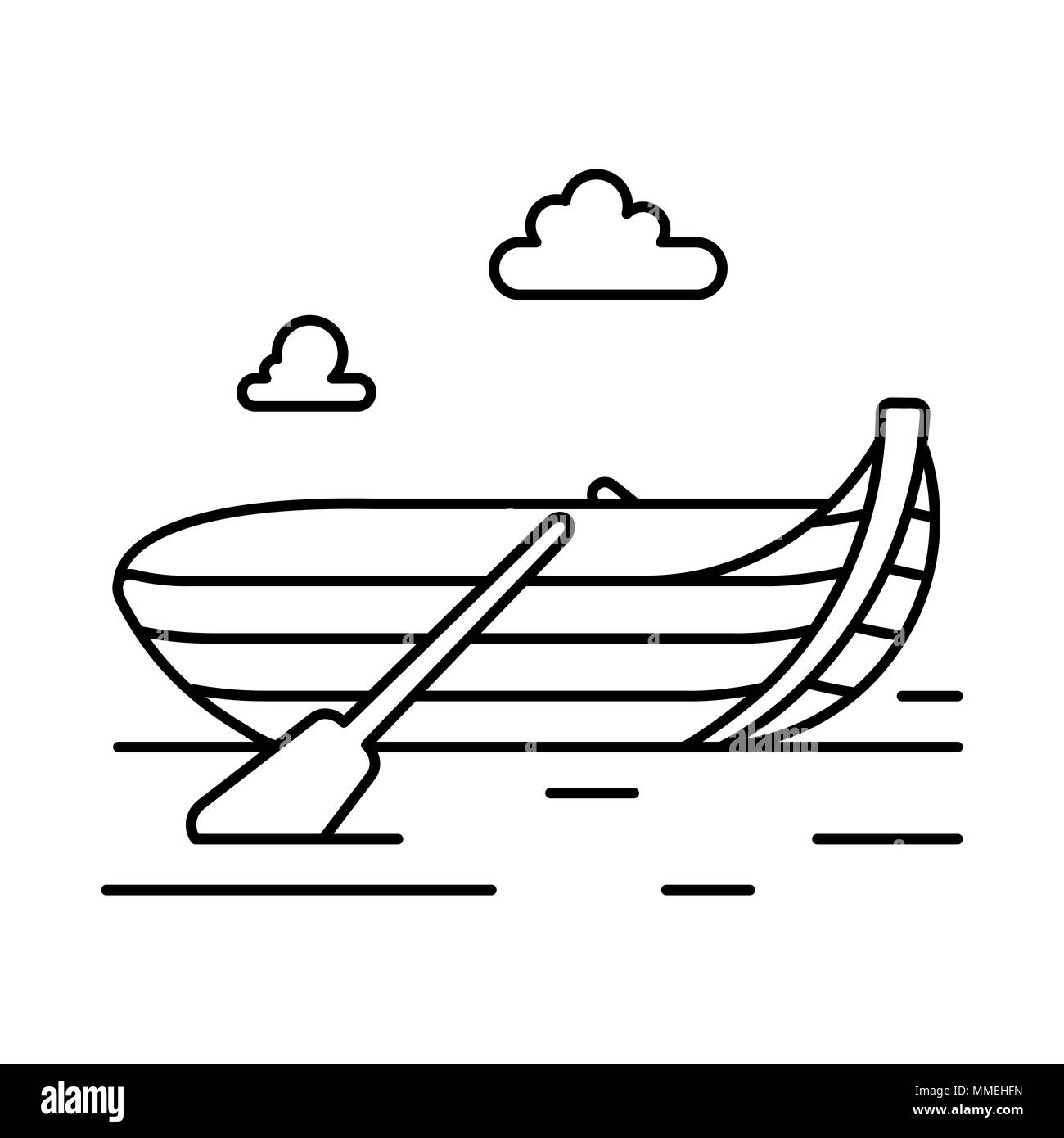 Rowing boat, line icon Stock Vector Image & Art - Alamy