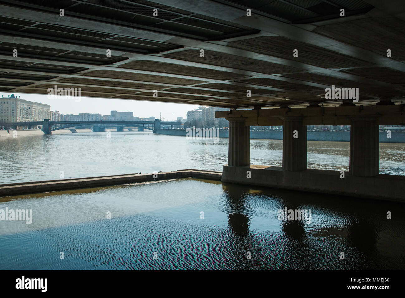 view under the bridge of city Stock Photo - Alamy