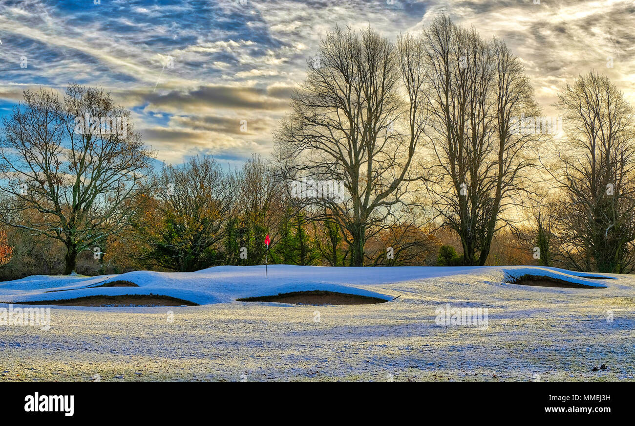 Winter Golf Scene Stock Photo - Alamy