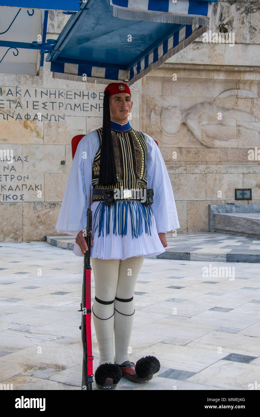 The Evzones,a special unit of the Hellenic Army, known as Tsoliades ...