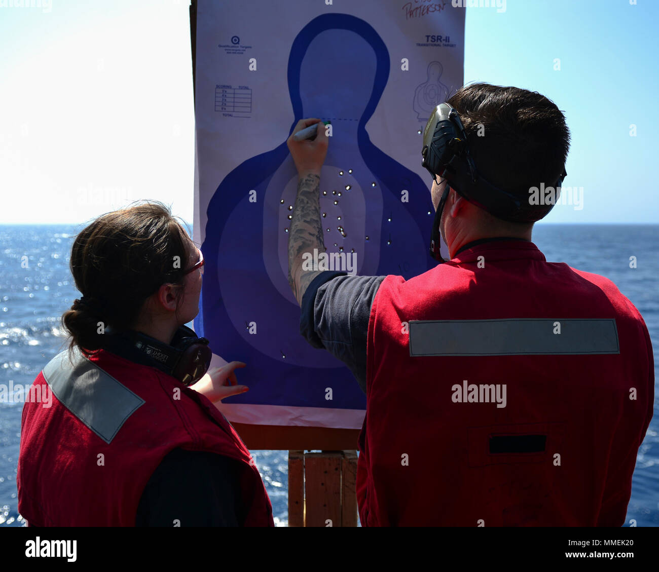 ARABIAN SEA (Oct. 25, 2017) U.S. Navy Gunner's Mate 3rd Class Rebecca ...