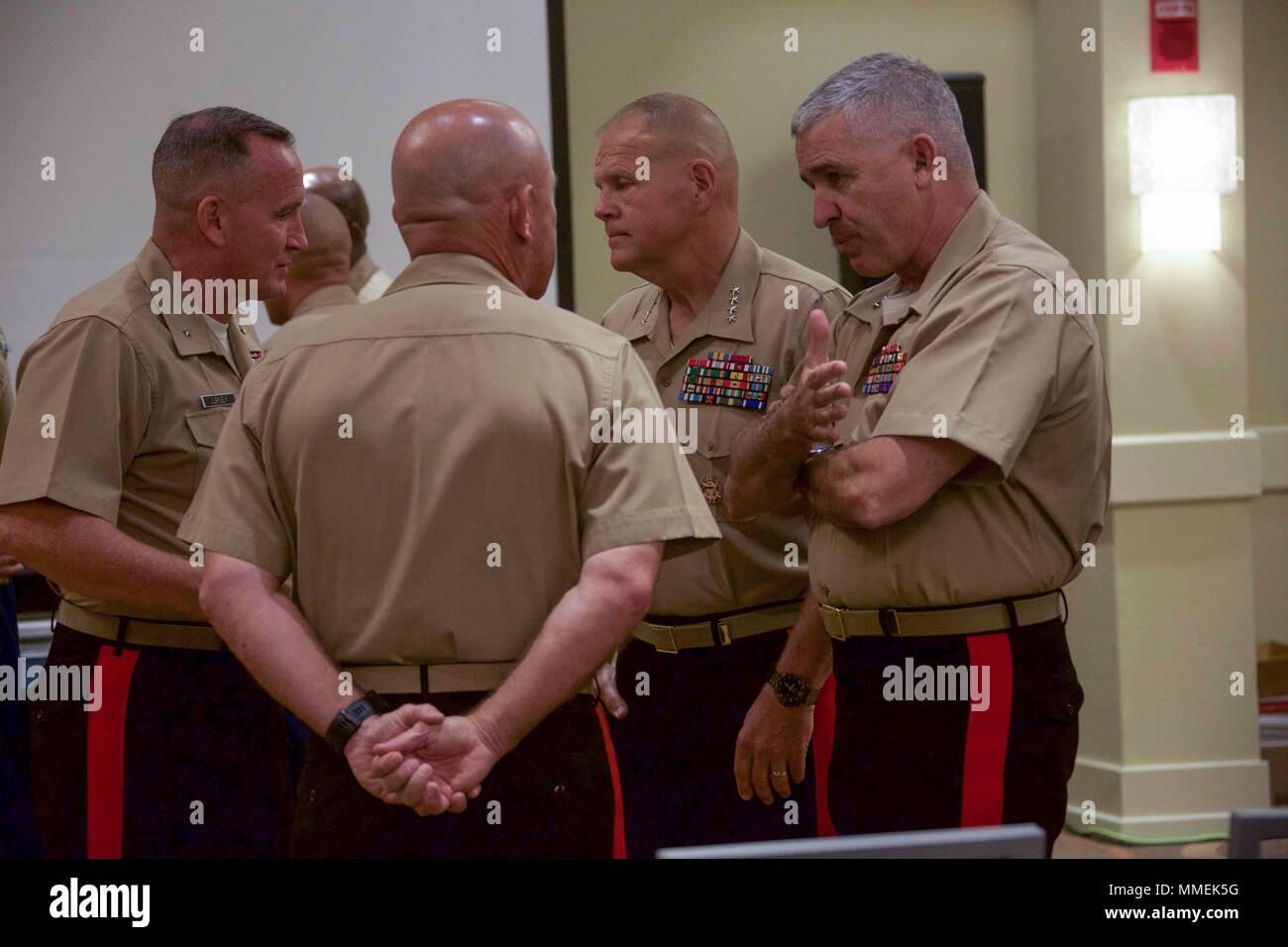 Commandant of the Marine Corps Gen. Robert B. Neller (third from left ...