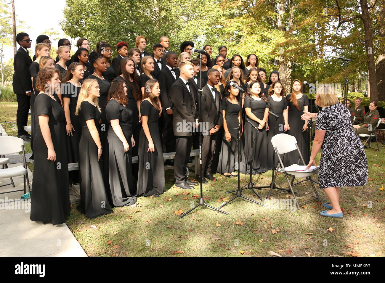 White Oak High School Chamber Choir sing "My Country Tis of thee ...