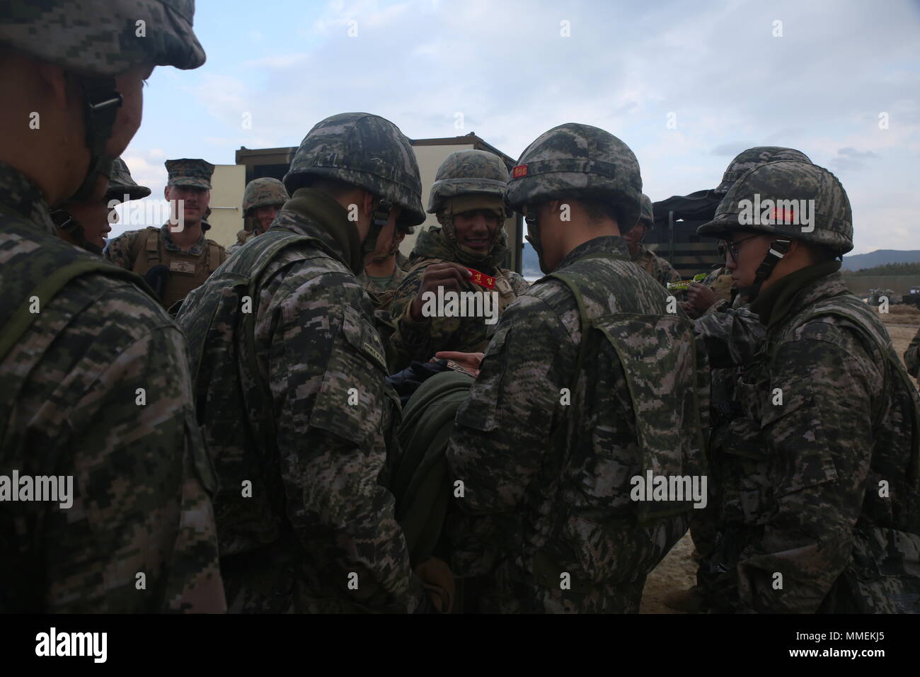 U.S. Marine Lance Cpl. Wilber Valencia, a water purification specialist ...