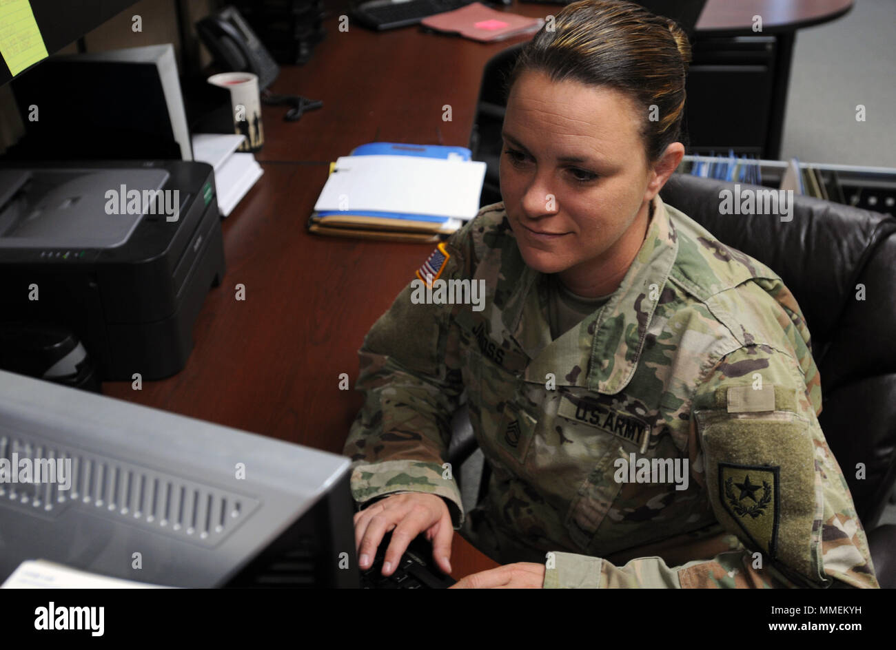 Sgt. 1st Class Autumn Janoss works as a personnel sergeant at the ...