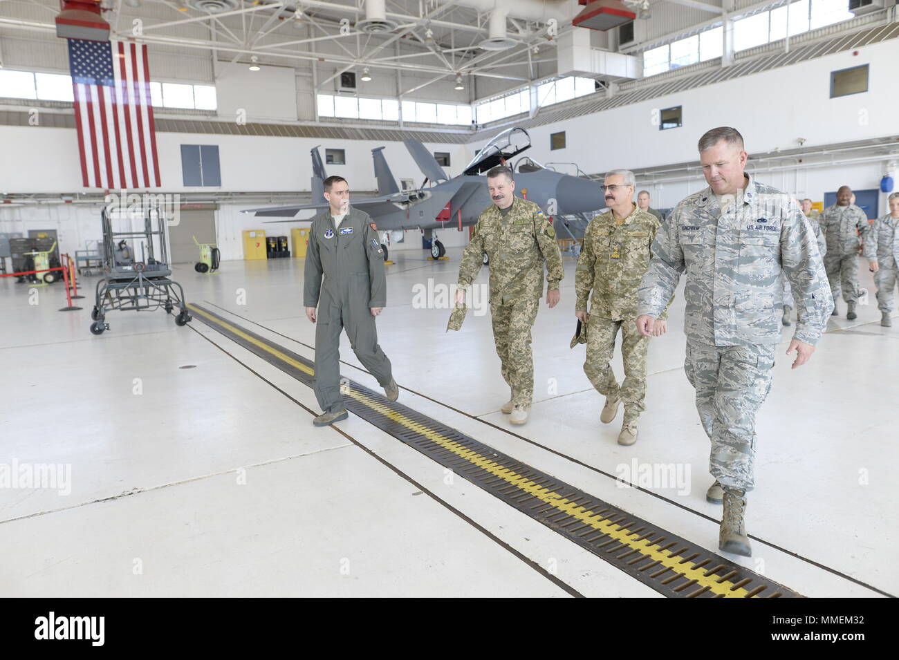 U.S. Air Force Lt. Col. Christopher Ridlon (far left), 144th Operations Group Director of ...