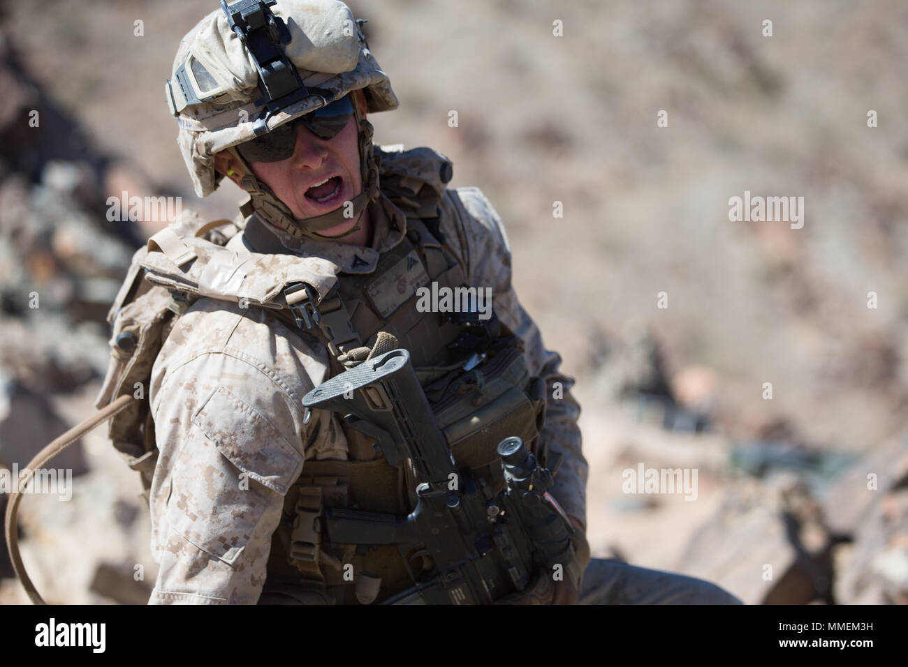U.S. Marine Corps Lance Cpl. Kyler J. Cannon, machine gunner, with ...