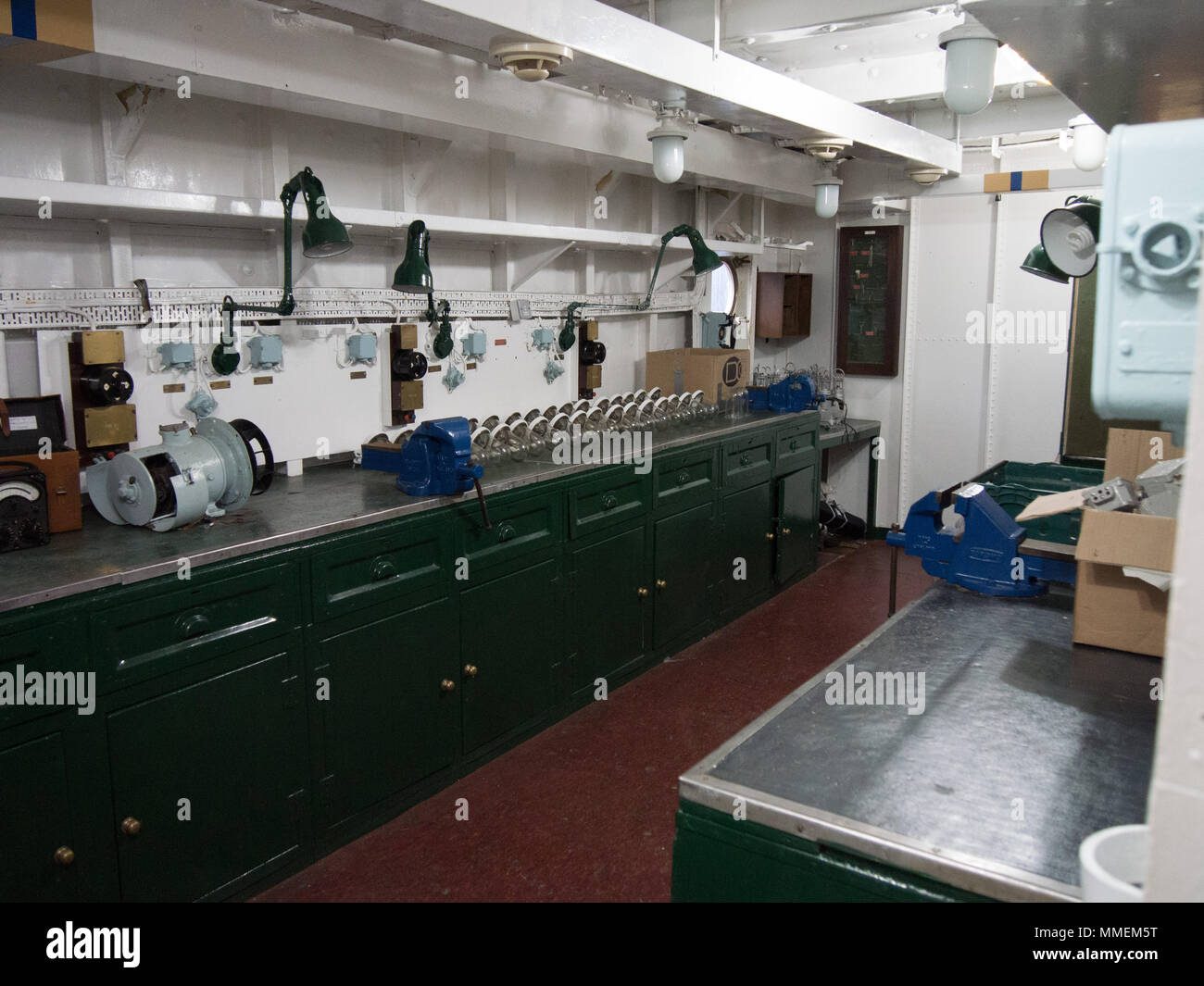 HMS Belfast, a town class light cruiser, moored in the River Thames ...